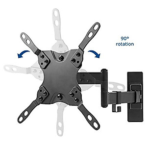 VIVO Full Motion TV Wall Mount for 13 to 42 inch Flat Plasma Screens, VESA Bracket Stand with Tilt and Swivel, Black, MOUNT-VW06