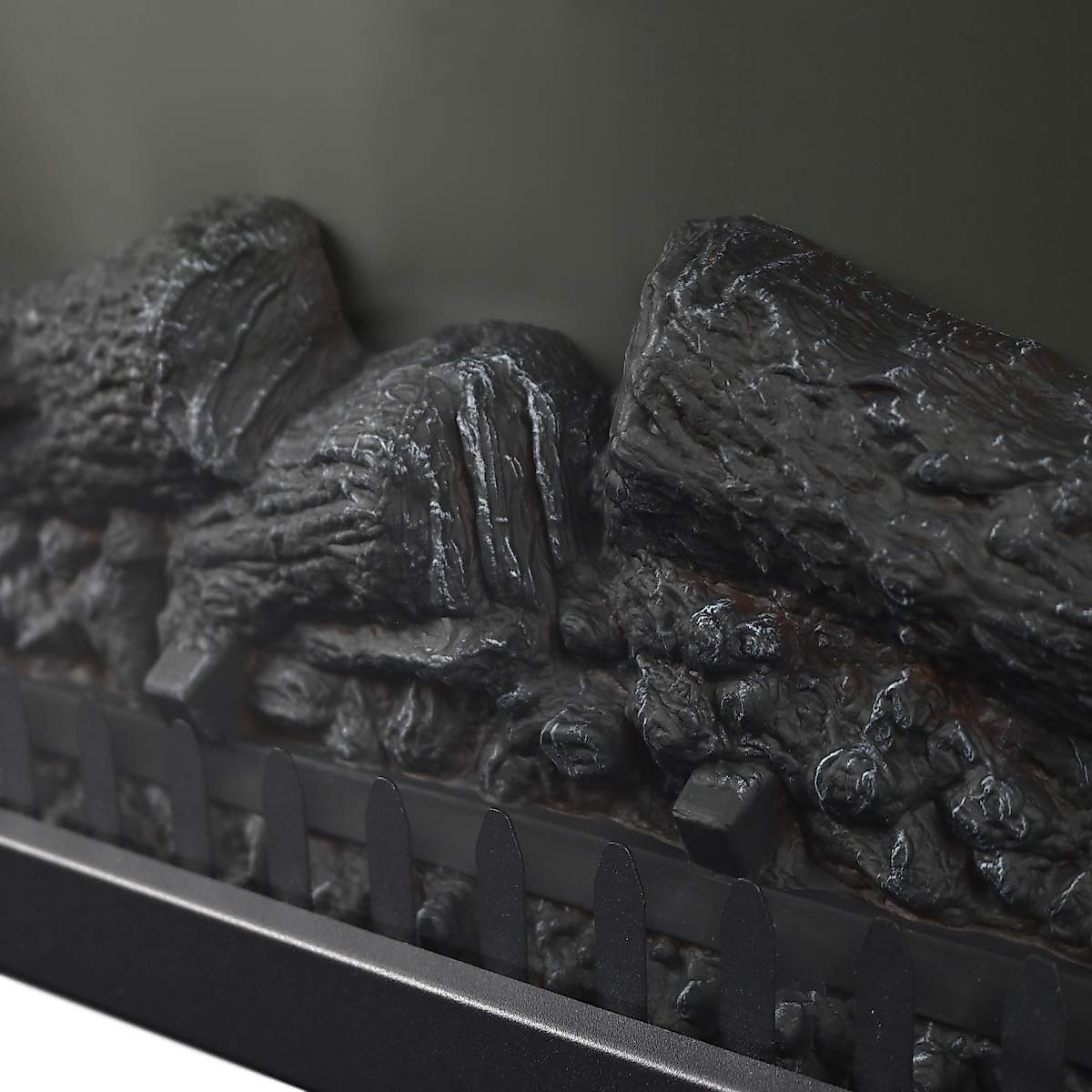 Geniqua 23" Freestanding Wall Mounted Electric Fireplace Insert Heater 1400W Log LED Flame Remote Adjustable Heat Recessed Stove Indoor Warm