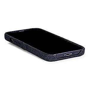 Dockem Wallet Case for iPhone 13 Pro with Built-in Metal Plate for Magnetic Mounting & 2 Credit Card Holder Pockets: Luxe M2, Canvas Style Synthetic Leather (6.1" iPhone 13 Pro, Black)