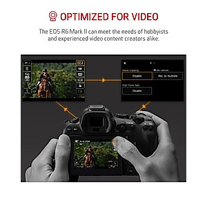 Canon EOS R6 Mark II - Full Frame Mirrorless Camera (Body Only) - Still & Video - 24.2MP, CMOS, Continuous Shooting - DIGIC X Image Processing - 6K Video Oversampling - Advanced Subject Detection