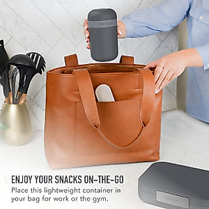 Bentgo® Modern Bento-Style Lunch Box Set With Reusable Snack Cup (Dark Gray)