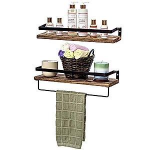 951 PRODUCTS Floating Shelves Wall Mounted Storage Shelves for Kitchen, Bathroom, Set of 2 Carbonized Black