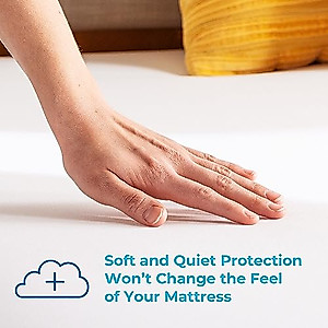 Linenspa Mattress Protector Queen - Five Sided Queen Mattress Protector Waterproof Mattress Cover – Soft Breathable Bed Protector - Fitted Sheet Style - Deep Pocket Up to 14”