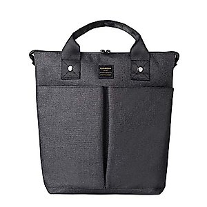 Kah&Kee Convertible Laptop Backpack and Tote Bag Handbag Concealed Strap Computer Compartment Travel School for Women Man (Black)