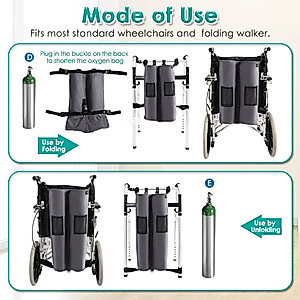 NEPPT Oxygen Tank Holder Portable Oxygen Cylinder Backpack For Wheelchair & Walker Medical Oxygen Tank Accessories Carrying Bag To Hang On Wheelchair Back For Travel Fits Canister Sizes D, C, M9