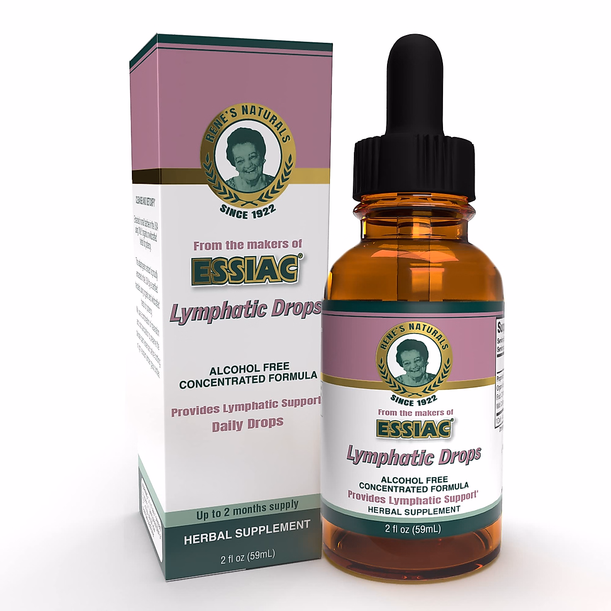 Lymphatic Drops, All Natural Concentrated 5 Herb Formula Alcohol-Free, Sugar-Free, Whole Plant Certified. 2oz up to 2 Months Supply. 100% Vegan Herbal Supplement, Certified Kosher