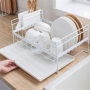 Plate Rack Draining Dish Rack Kitchen Storage Organizer Dish Drainer Drying Rack Kitchen Sink Holder Tray For Plates Bowl Shelf Pan Plate Holder (Color : White)