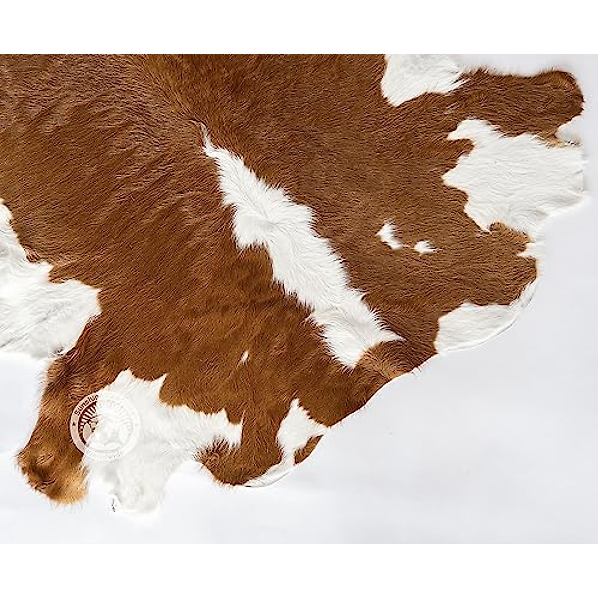 Genuine Calfskin Hereford Calf Hide Cow Skin Cowhide Rug Leather Area Rug 3 x 3 ft.
