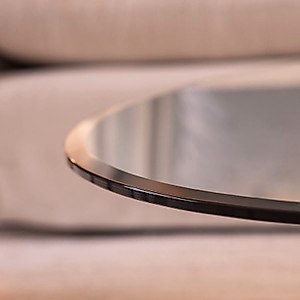 24" Round Tempered Glass Table Top 1/4" Thick Flat Polished Edge