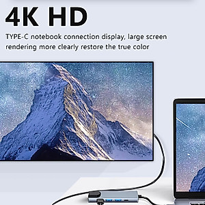 USB C Hub, 5 in 1 USB Adapter USB C to HDMI Multiport Adapter Laptop Docking Station with RJ45 Gigabit Ethernet, 4K HDMI, USB2.0, USB1.0, 100W PD