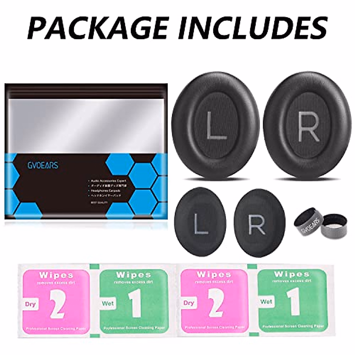 GVOEARS QC45 Earpads Replacement Premium Ear Pads Cushions for Bose QuietComfort 45, QC45 Headphones Comfortable Memory Foam(Black)