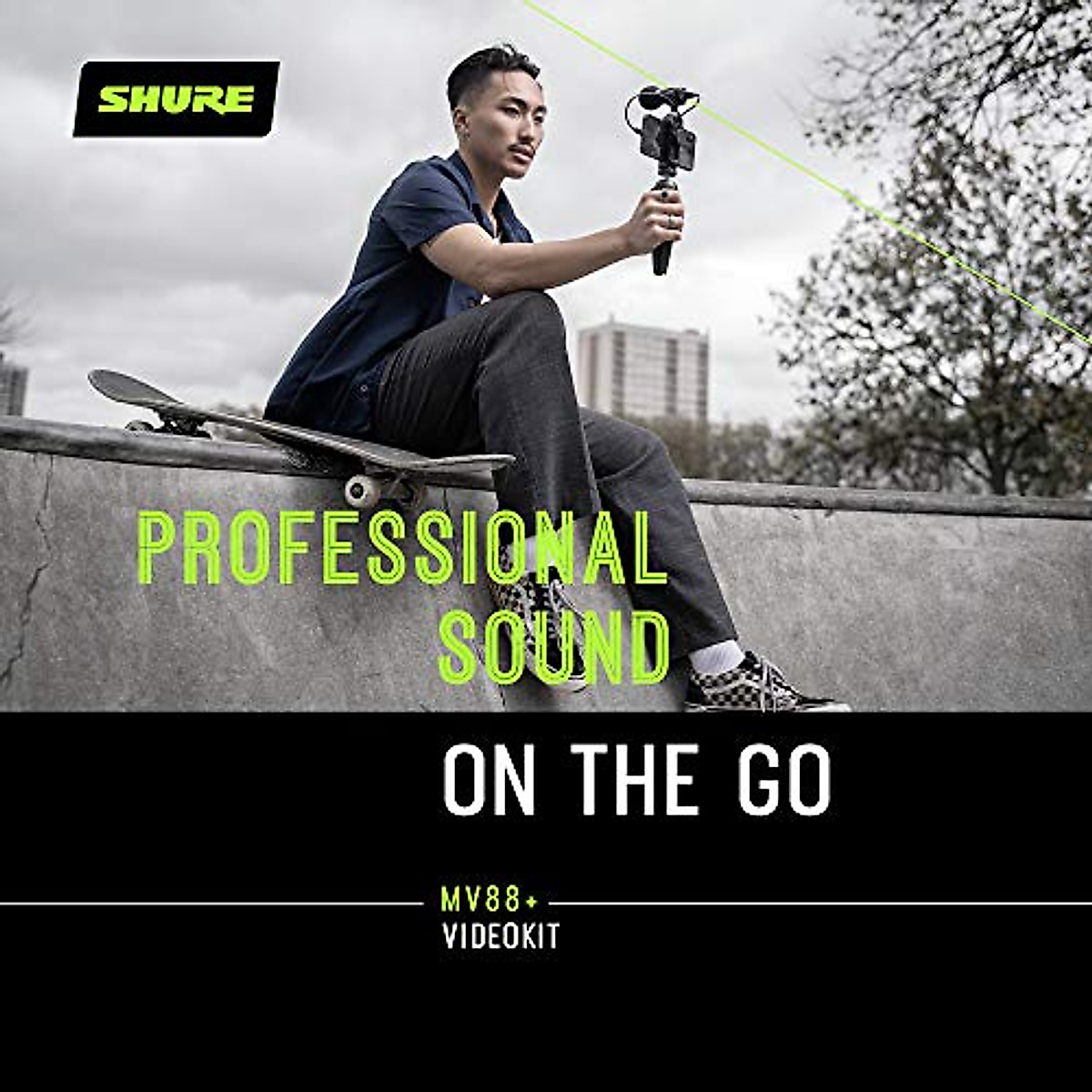 Shure MV88+ Video Kit - Digital Stereo Condenser Microphone for Apple and Android, with Manfrotto PIXI Tripod, Phone Clamp, Mount, iOS and USB-C Cables for Next-Level Compatibility and Connectivity