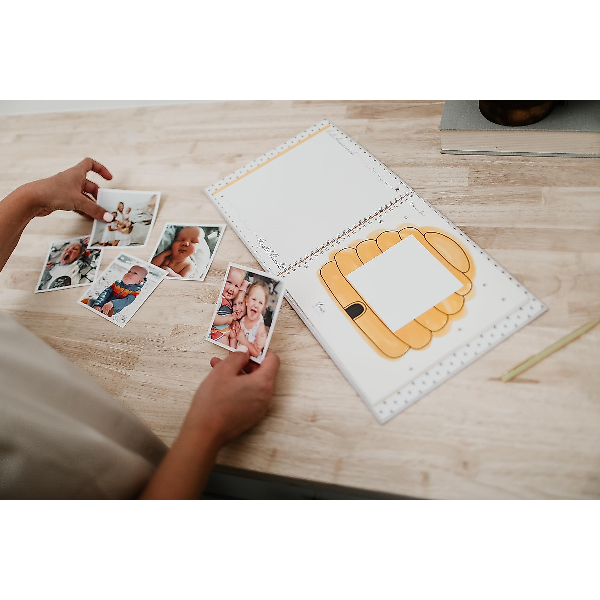 Lucy Darling Baby Memory Book, Luxury Baby First Year Book & Photo Album for Baby Boy/Girl, Keepsake Baby Books & Journals, Gender Neutral Memories & Milestone Book, Pregnancy Gift - Honey Bee