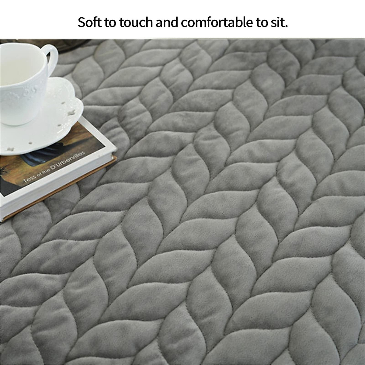 JeogYong Thick Plush Bay Window Mat Non-Slip Crystal Velvet Bay Window Cushion Pad, Modern Windowsill Bench Seat Cushion for Indoor Tatami Sofa Decor Home Bedroom Living Room