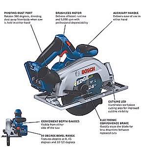 BOSCH GKS18V-22N 18V Brushless Blade-Right 6-1/2 In. Circular Saw (Bare Tool)