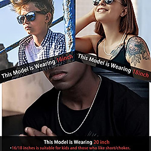 Andsion 925 Sterling Silver Chain Lobster Clasp Rope Chain Necklace for Women Men Boys, 2.5MM Silver Chain for Women, Shiny & Sturdy Womens Chain Necklace 18 Inches