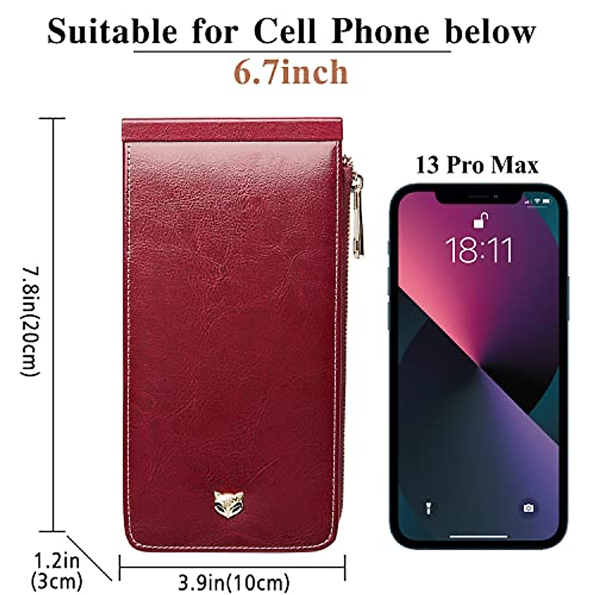 FOXLOVER Multi Credit Card Holder for Women RFID Blocking Ladies Leather Wallet with Zipper Pocket