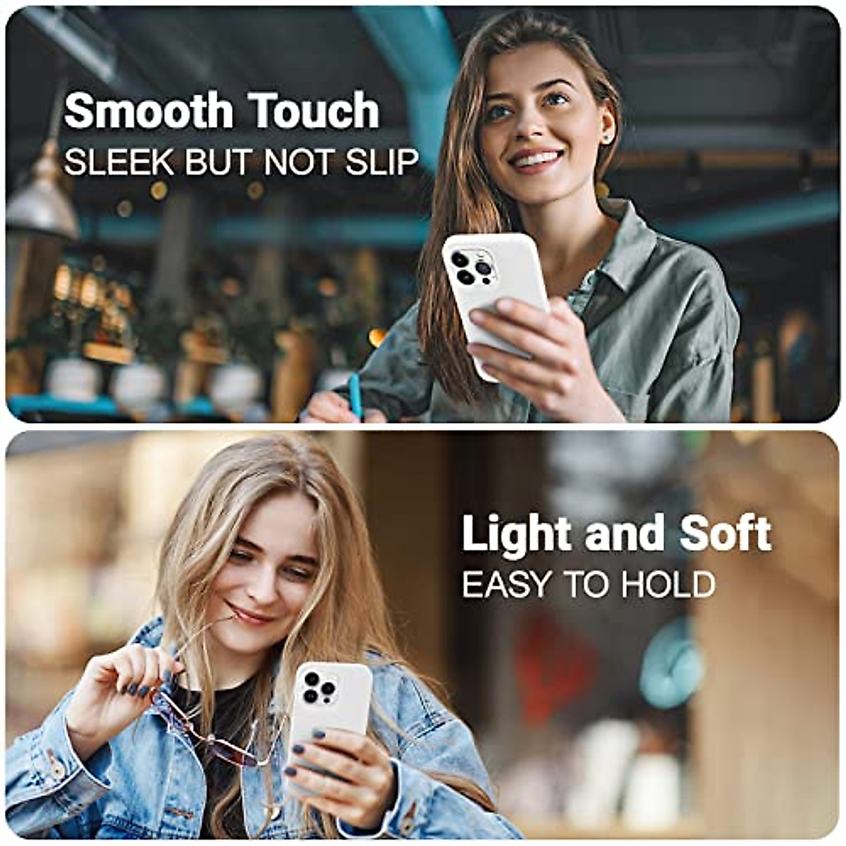 AOTESIER Shockproof Designed for iPhone 13 Pro Case, Liquid Silicone Phone Case with [Soft Anti-Scratch Microfiber Lining] Drop Protection 6.1 inch Slim Thin Cover（White）