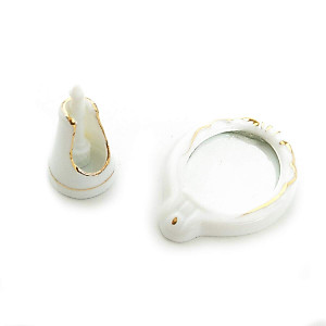 Dollhouse Bathroom Set 1/12 Scale Toilet Ceramic Miniature Furniture Accessories