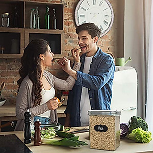 Simply Gourmet Airtight Food Storage Containers - Set of 3 Flour and Sugar Canisters for Pantry Storage and Organization - Marker & Labels Included