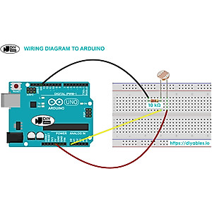 DIYables 50pcs LDR Photoresistor Light Sensor Photocell for Arduino, ESP32, ESP8266, Raspberry Pi