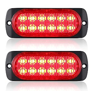 AT-HAIHAN Pack of 2 Aluminum Housing Red LED Trailer Stop Brake Turn Tail Lights, DOT Compliant Waterproof Surface Mount Lighting for Truck Tractor Jeep RV
