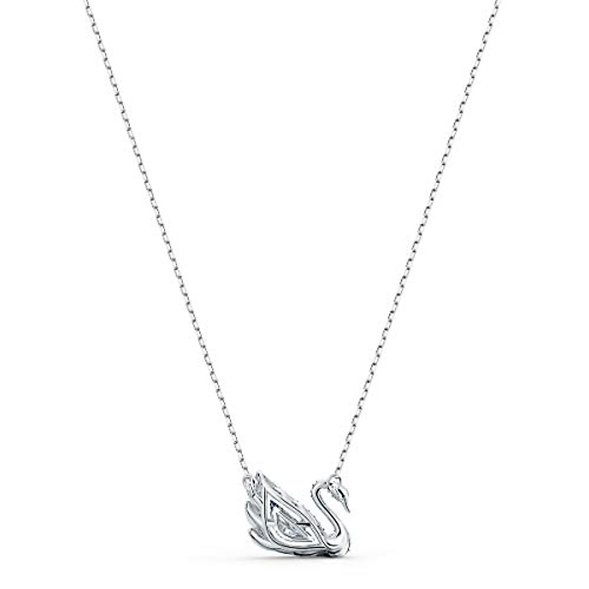 SWAROVSKI Swan Pendant Necklace, Iconic Swan Pendant with Clear Crystals on a Rhodium Finish Setting, Part of the Swan Collection