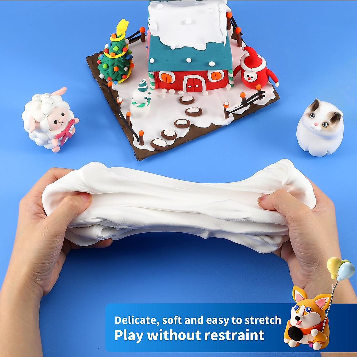 Ifergoo White Foam Modeling Clay- Moldable Cosplay, Air Dry, Squishy Molding Clay for Adult Arts & Craft Project, Fake Bake, Slime Supplies, 1.1LBS/500G