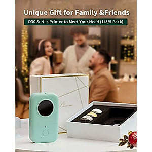 Phomemo Label Maker Machine with Tape D30 Label Makers Portable Bluetooth Mini Labeler,Phone Support,Easy to Use,for Android iOS,Gift for Women Men,Organization Decoration(USB Rechargeable)-Turquoise