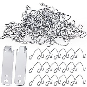 102 Pieces T Post Wire Clips Fence Wire Twister for T Post Clips Galvanized Steel Fence Wire Tensioning Tool for Fixing Fence Wire T Post Wire Clip Garden Farm Highway Sport Fences