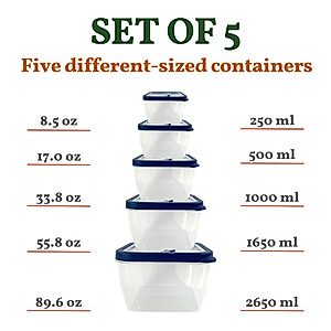 GODAGE 10-Piece Food Storage Containers with Vented Lids, Airtight and BPA Free, Stackable, Microwave, Freezer, and Dishwasher Safe (Blue)