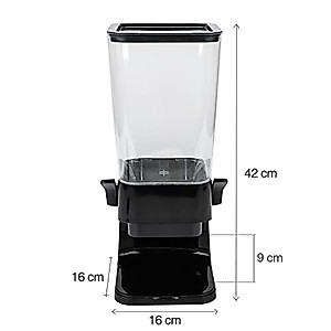 Tokokimo Cereal Dispenser, Cereal Dispenser Countertop, Cereal Containers Storage, Food Dispenser for Grains, Nuts, Candies, Oatmeal, Snacks, Cat Food, Dog Food, Black, 2pc