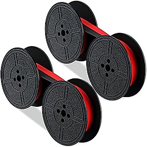 Jecery 2 Pairs Universal Typewriter Ribbon Twin Spool Typewriter Ribbon Red and Black Twin Spool Replacement Pack for Most Typewriter