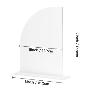 JINMURY 10 Pack Frosted Acrylic Half Arch Sign with Stand | 5x7 Inch Half Arch Acrylic Sign Blank and Base, DIY Wedding Table Numbers, Wedding Signage, Events& Parties (Frosted, 5x7 Inch)