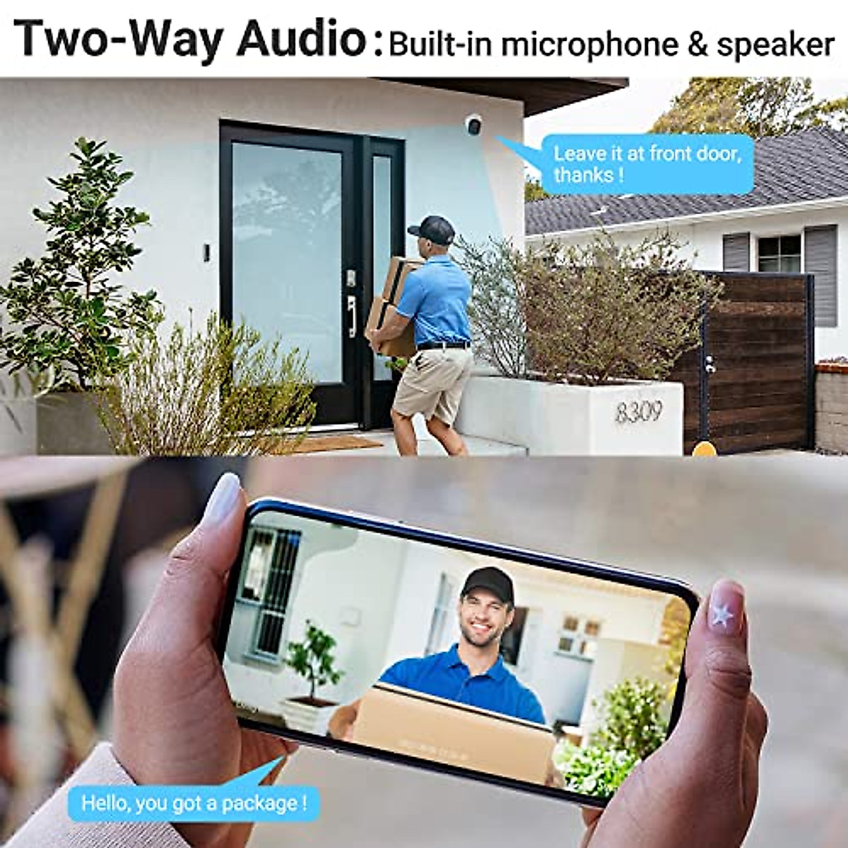 Swann Wireless Security Camera, Home Security Camera 1080p Full HD Indoor Outdoor Waterproof, Recharcheable Security Camera with Night Vision, 2-Way Talk, Heat, Motion Person Detection, Smart Alerts