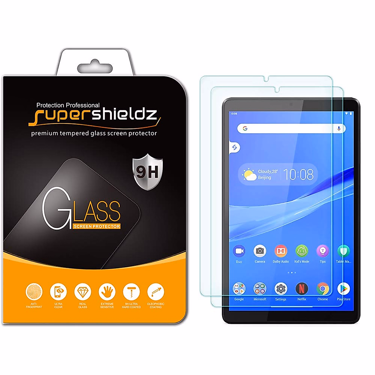 Supershieldz (2 Pack) Designed for Lenovo (Tab M8 FHD) 8 inch Tempered Glass Screen Protector, Anti Scratch, Bubble Free