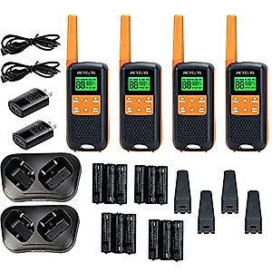 Retevis RT49 FRS Walkie Talkies for Adults, Rechargeable Two Way Radios Long Range, IP65 Waterproof Walkie Talkies, VOX NOAA Flashlight, Portable 2 Way Radio for Cruises, Camping 4 Pack