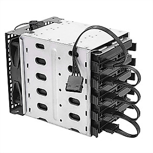 GELRHONR IDE to SATA Power Splitter Cable,LP4 4Pin IDE to 5 x15 Pin SATA Power Conversion Line Extension Y-Cable for Hard Disk