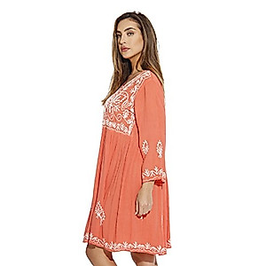 Riviera Sun Tunic Dresses for Women 21643-CORAL-3X