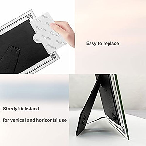 HORLIMER 8x10 Picture Frame Set of 2, Glass Photo Frame 8 by 10 for Tabletop, Horizontally or Vertically