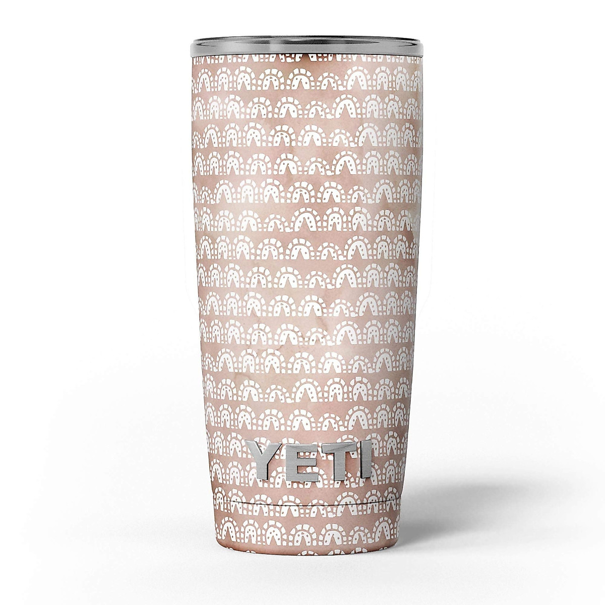 Design Skinz Black and Brown Grunge Surface with White Semi-Circles - Skin Decal Vinyl Wrap Kit Compatible with The Yeti Rambler Cooler Tumbler Cups