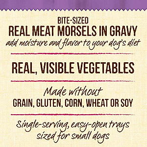Merrick Lil' Plates Grain Free Small Dog Food, Itsy Bitsy Beef Stew Recipe, Wet Dog Food - (12) 3.5 oz. Tubs