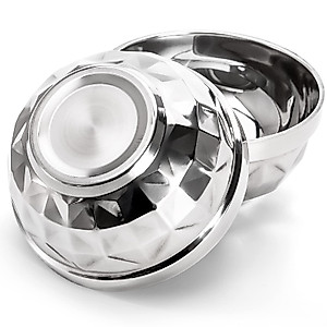 Dicunoy 8 Pack Stainless Steel Bowls, 20oz Double-walled Insulated Soup Bowls, Lightweight Unbreakable Metal Bowls for Salad, Snack, Dessert, Ice Cream, Cereal, Camping, RV, Children