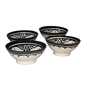Ceramic Bowls Moroccan Handmade Serving Set of 4 Small Exquisite Pieces With Vivid Colors