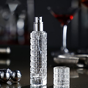 Operitacx Cocktail Atomizer Vintage Glass Spray Bottles Cocktail Sprayer Bar Vermouth Spritzer Olive Oil Mister Bottle Refillable Perfume Sprayer for Home Kitchen Bar 30ml Portable