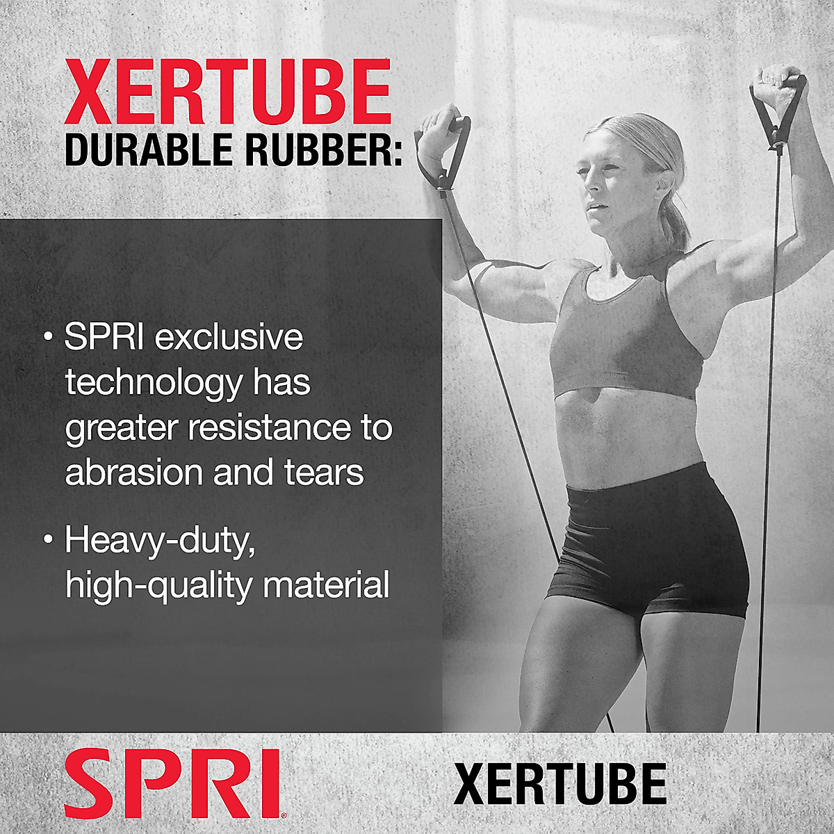 SPRI Xertube Resistance Bands with Handles – All Exercise Cords Sold Separately with Home Gym Workout Fitness Door Anchor Attachment Option