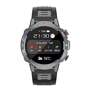 Tinwoo Smart Watch for Men Women with Heart Rate/Blood Oxygen/Sleep/Pedometer Monitor for iOS and Android Phones, 1.39" IP67 Waterproof Fitness Tracker Smartwatches 123 Sport Modes (Black)