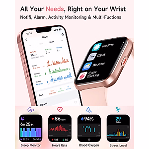 Smart Watch for Men Women(Call Receive/Dial), Alexa Built-in, 1.8" Touch Screen Fitness Tracker with Heart Rate Sleep Tracking, 100 Sports Modes, 5ATM Waterproof Smartwatch for Android iPhone, Pink