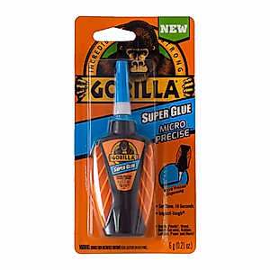Gorilla Micro Precise Super Glue, 6 Gram, Clear, (Pack of 1)