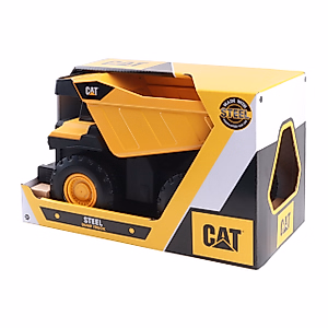 CAT Construction Toys, 16" Steel Toy Dump Truck - Ages 3+, Durable Steel & Plastic Construction, Working Dump Bin, EduCATional Toy For Kids.